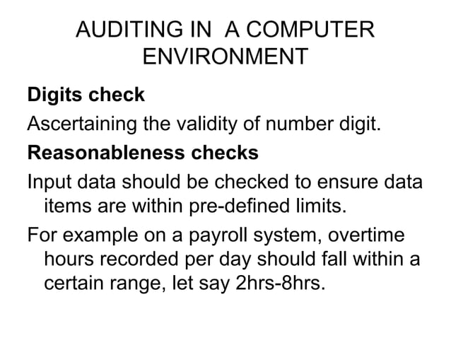 Auditing in a computer environment copy | PPT