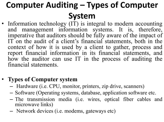 Auditing in Computerized Environment | PPTX