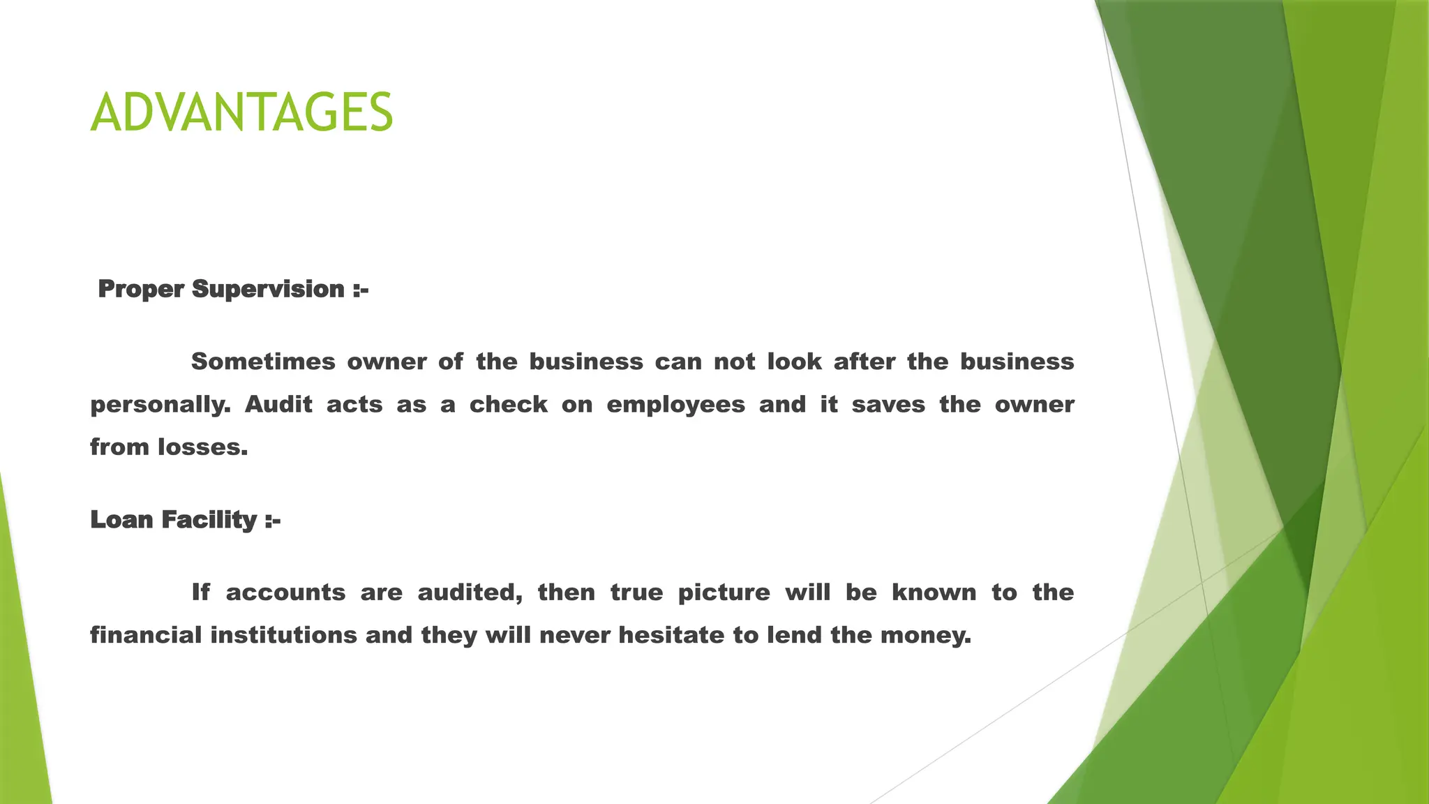 Auditing in General-meaning,objectives,advantages,limitations | PPT