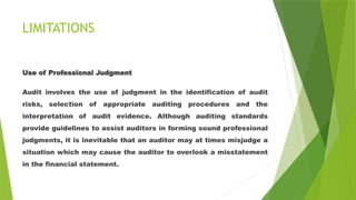Auditing in General-meaning,objectives,advantages,limitations | PPTX