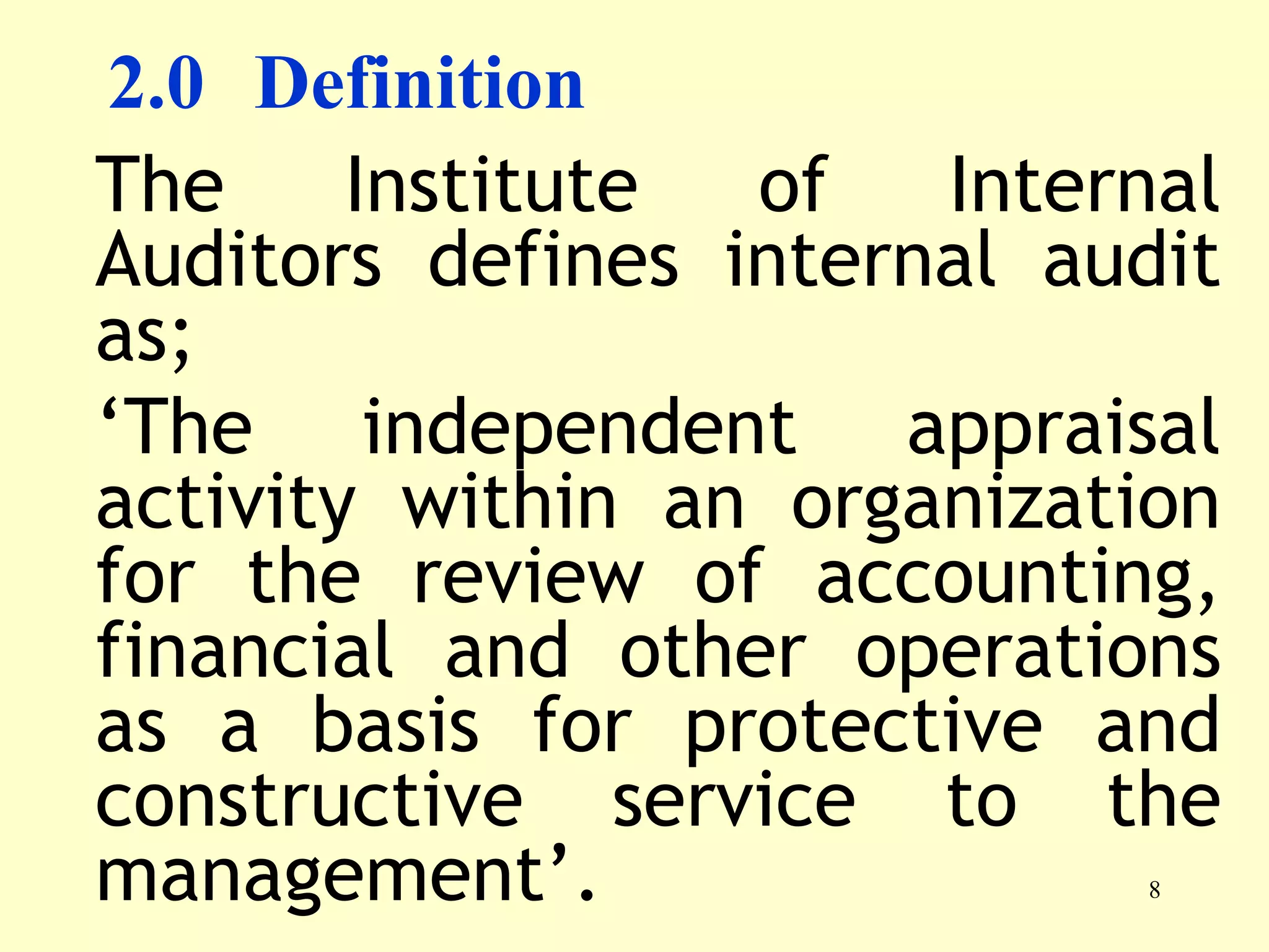 AUDITING_INTERNAL_AUDIT_PRESENTATION.pptx | Business Accounting & Finance | Business