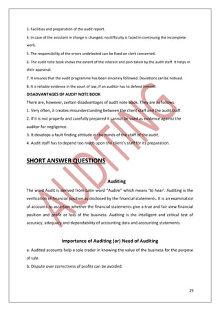 Auditing notes | PDF