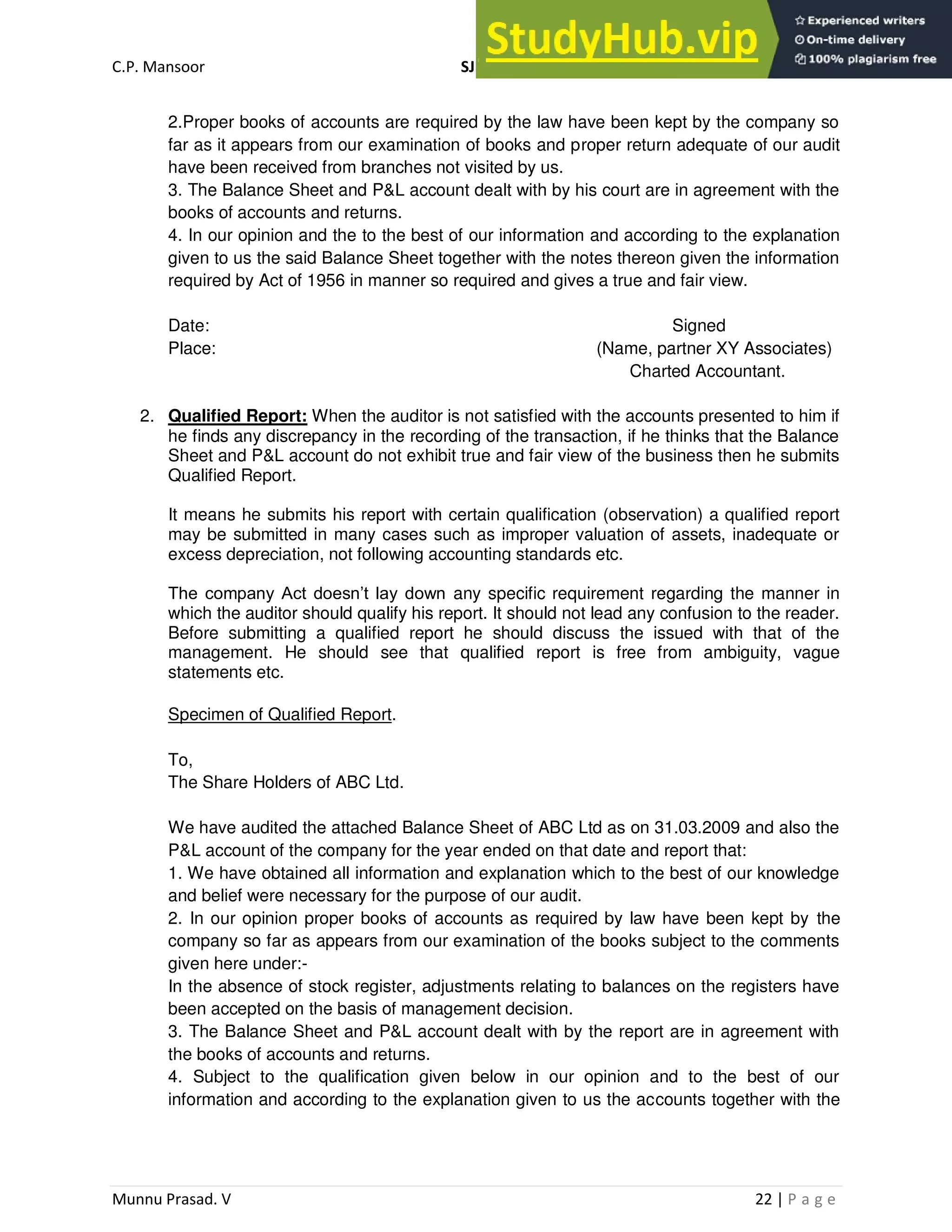 Auditing Notes. | PDF