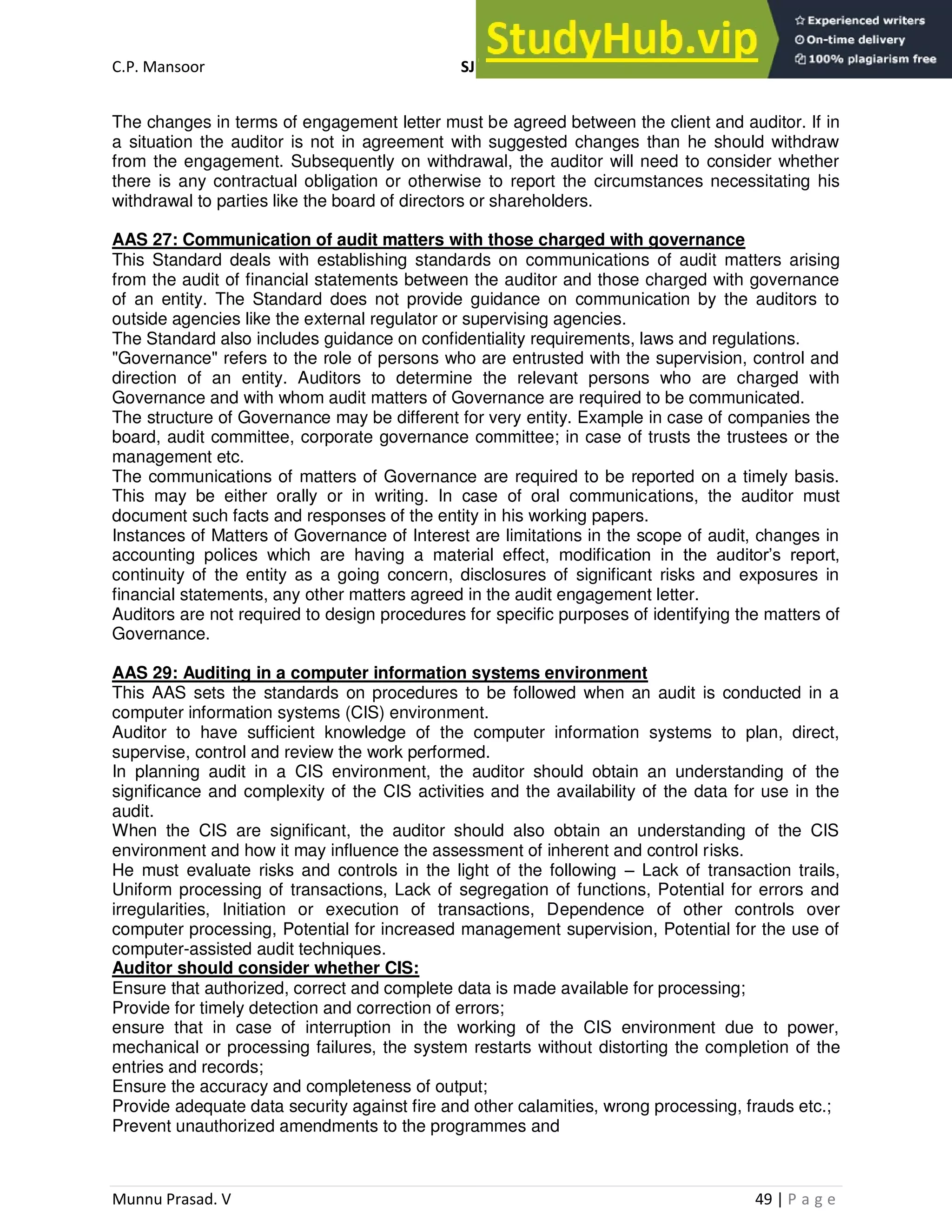 Auditing Notes. | PDF