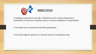 Auditing of Granulation Operation in Dry Production Area | PDF