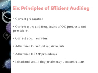Auditing of microbiology laboratory | PPTX