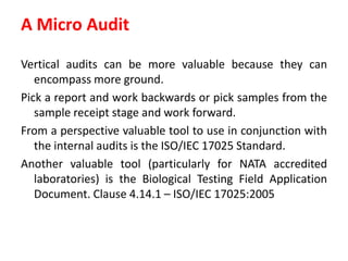 Auditing of microbiology laboratory | PPTX