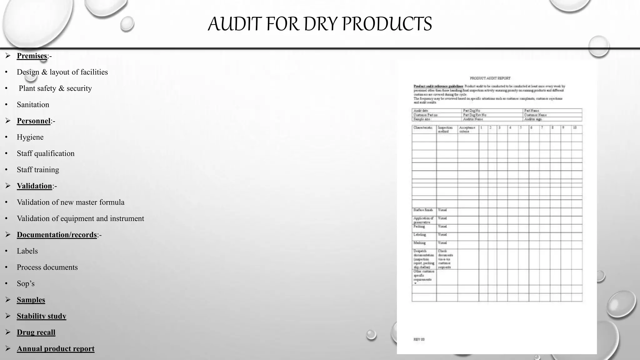 Auditing of vendors and production department | PPTX