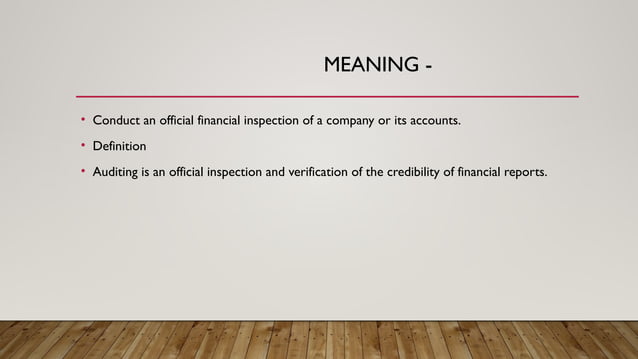 auditing ppt.pptx meaning, internal controls, internal audit | PPT