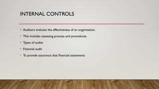 auditing ppt.pptx meaning, internal controls, internal audit | PPT