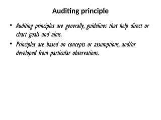 Auditing And Principles of standards one | PPTX