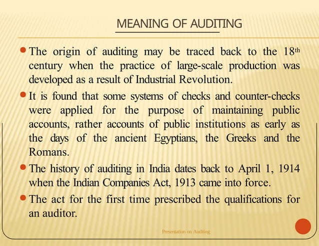 auditing introduction ppt will help to identify meaning | PPT