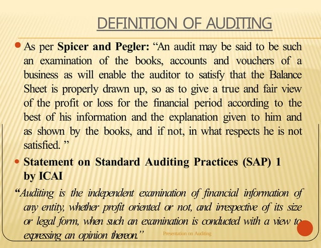 auditing introduction ppt will help to identify meaning | PPT