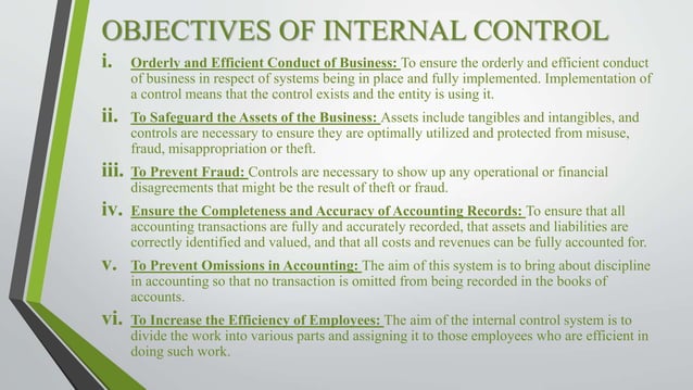 Auditing procedure & internal control system | PPT