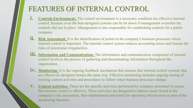Auditing procedure & internal control system | PPT