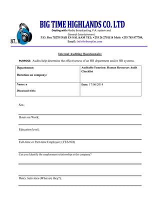 Auditing questions | DOCX