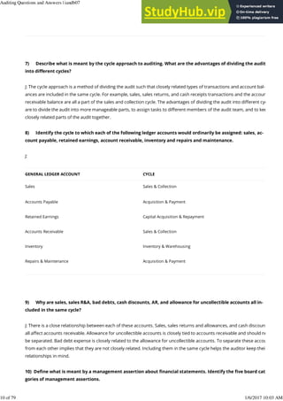 Auditing Questions And Answers | PDF