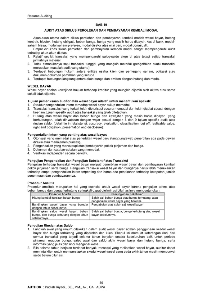 Auditing Resume Arens | PDF
