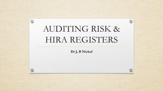 AUDITING RISK & HIRA REGISTERS.Hazards and Risk identification and ...