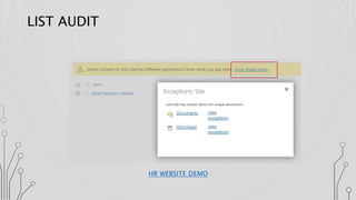 Auditing SharePoint Permissions | PPTX | Operating Systems | Computer Software and Applications