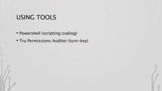 Auditing SharePoint Permissions | PPTX | Operating Systems | Computer Software and Applications