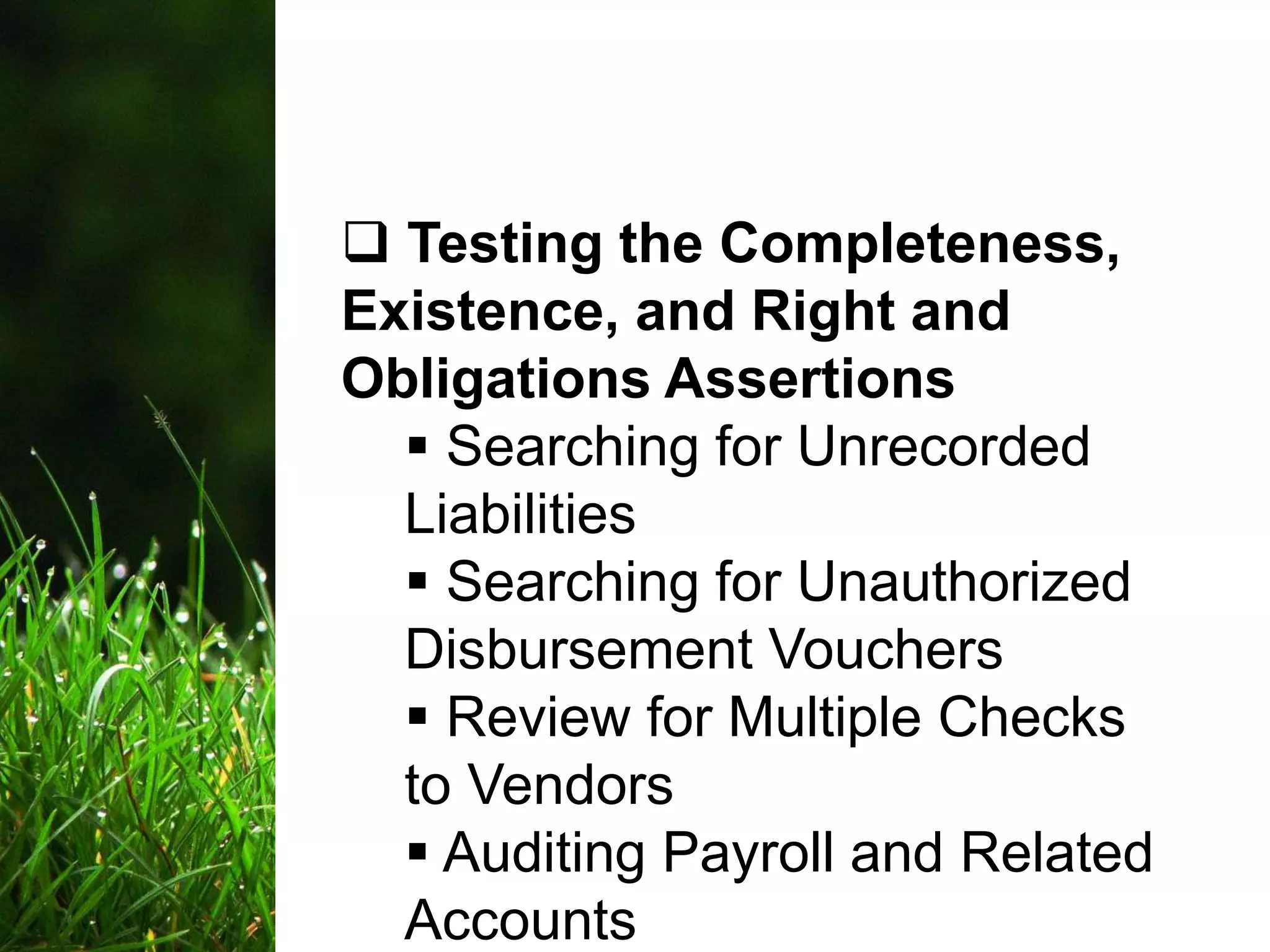 Auditing the expenditure cycle | PPTX