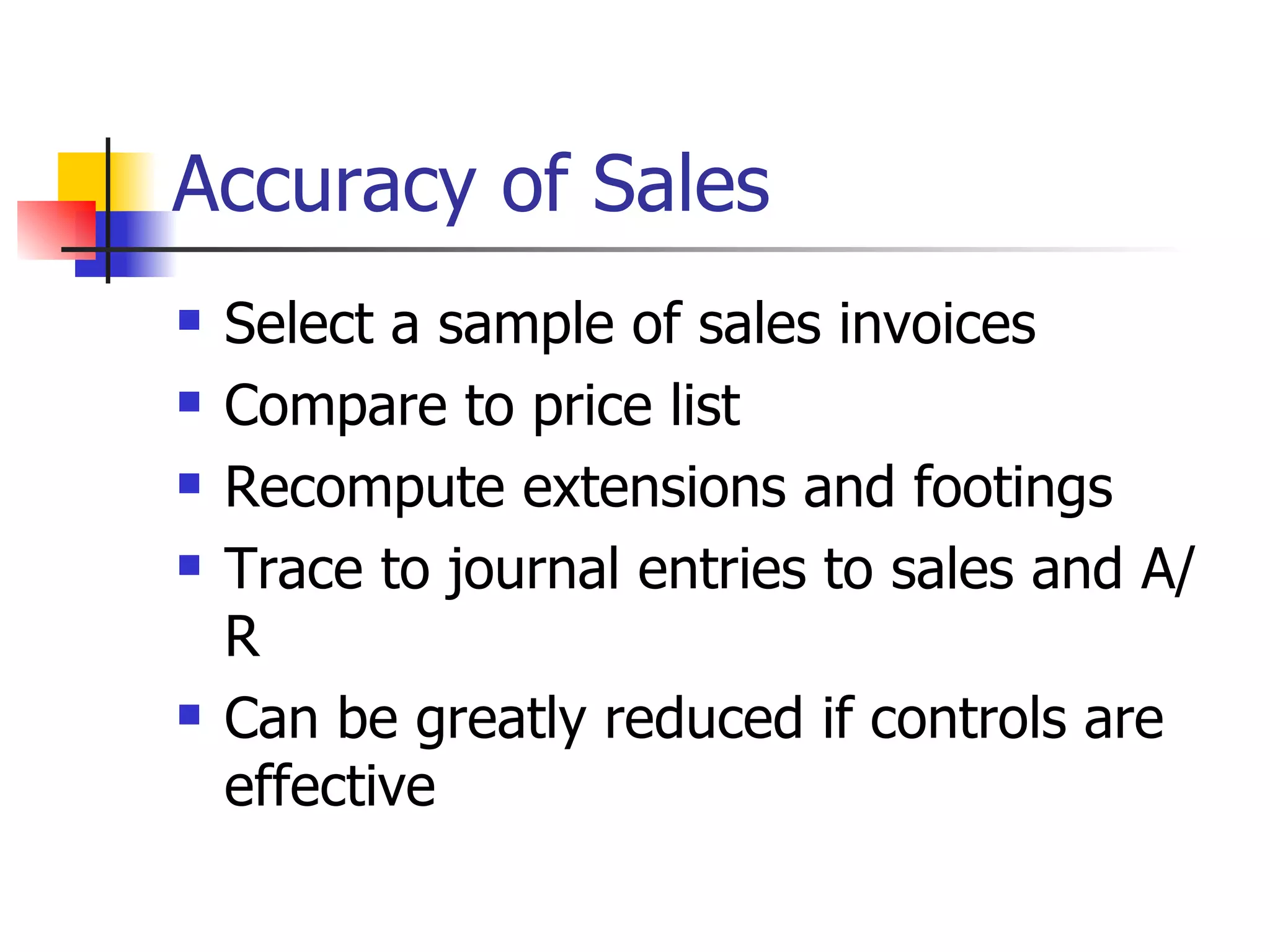 Auditing the sales and collections cycle | PPT