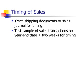 Auditing the sales and collections cycle | PPT