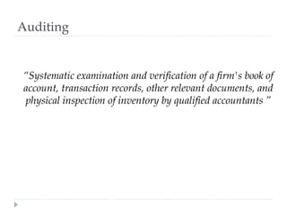 Auditing tools and Techniques | PPSX