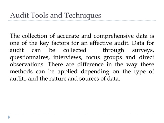 Auditing tools and Techniques | PPSX