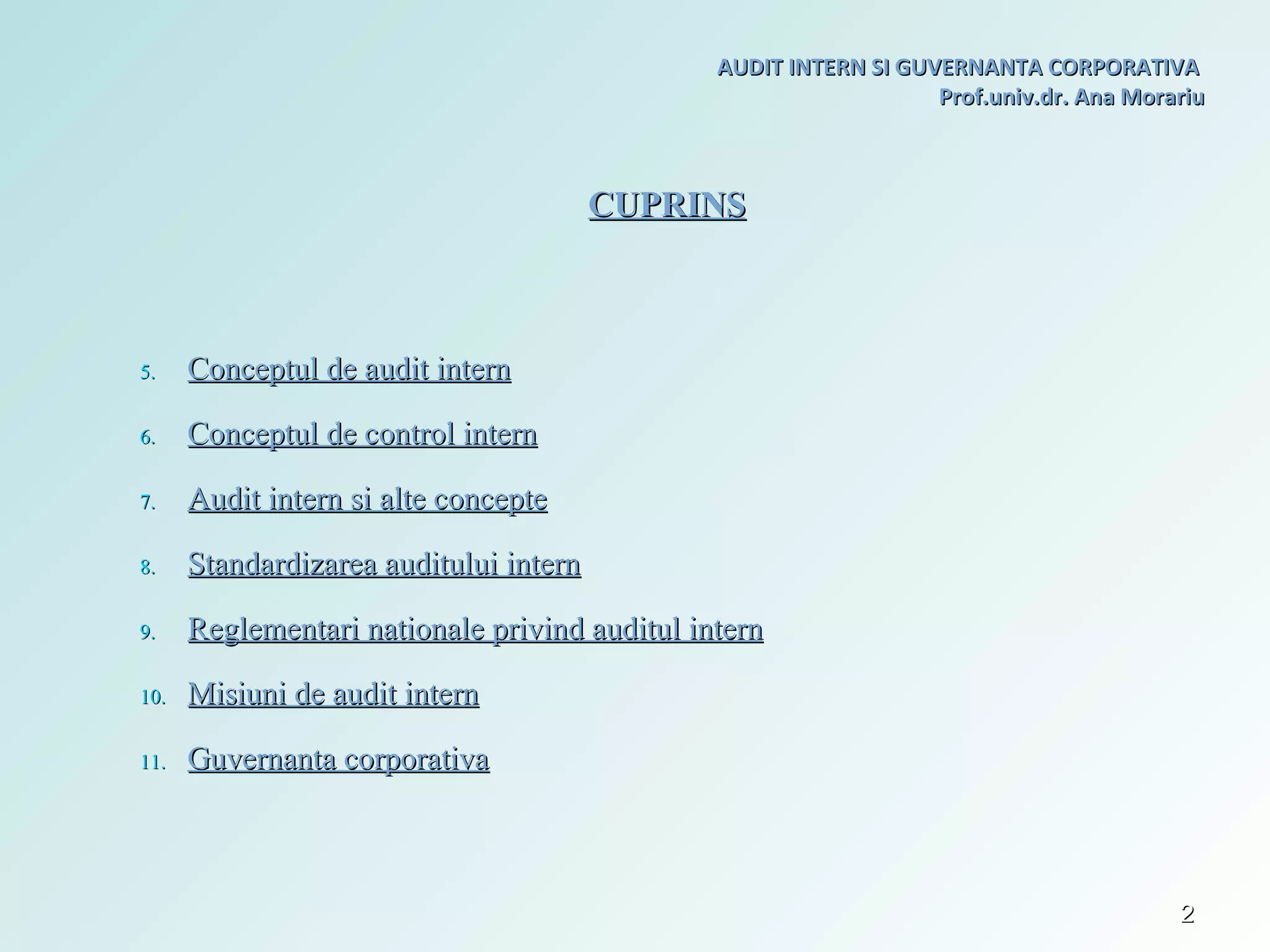 Audit intern si guvernanta corporativa | PPT