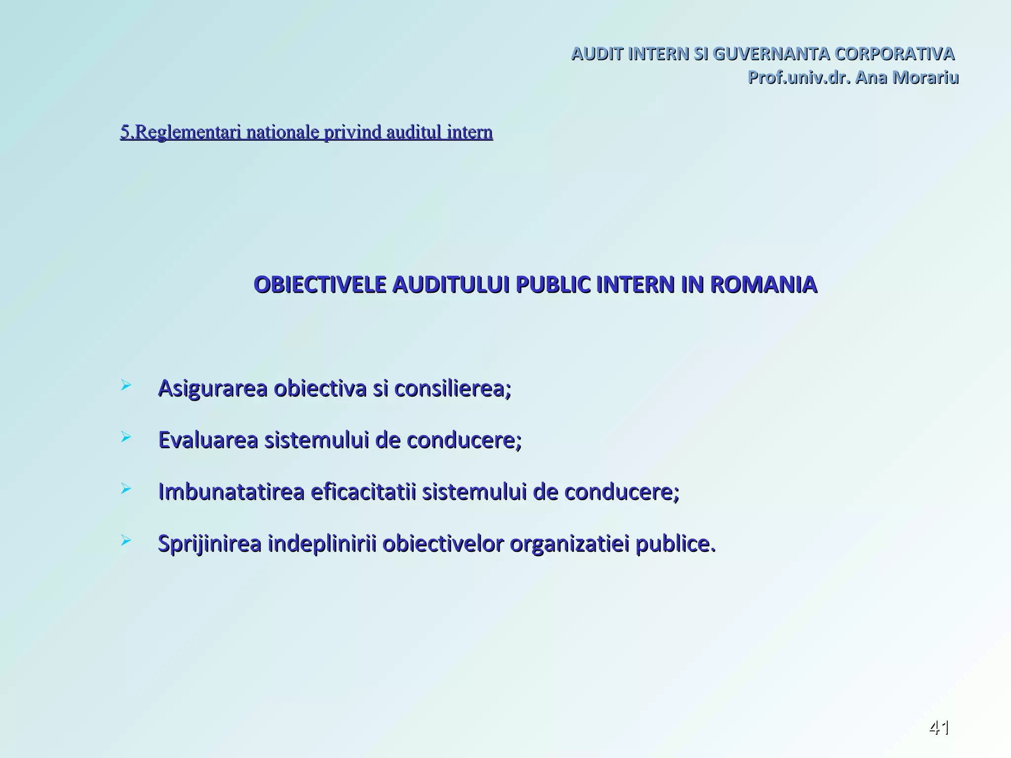 Audit intern si guvernanta corporativa | PPT