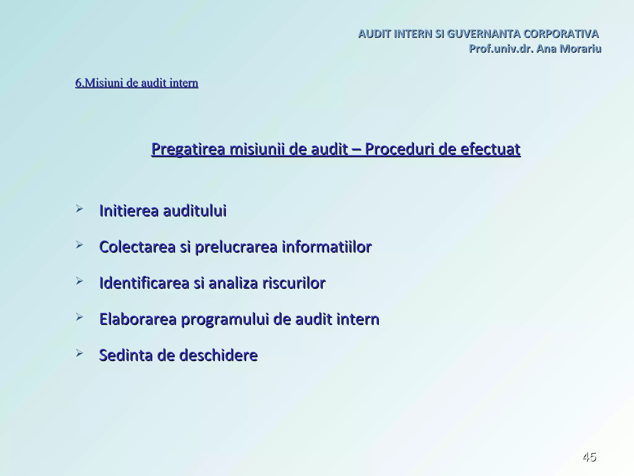 Audit intern si guvernanta corporativa | PPT