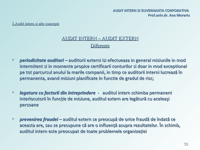 Audit intern si guvernanta corporativa | PPT