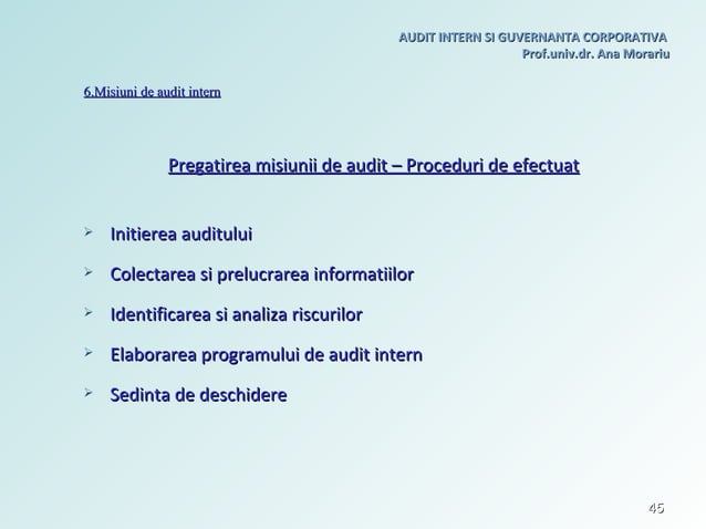 Audit intern si guvernanta corporativa | PPT