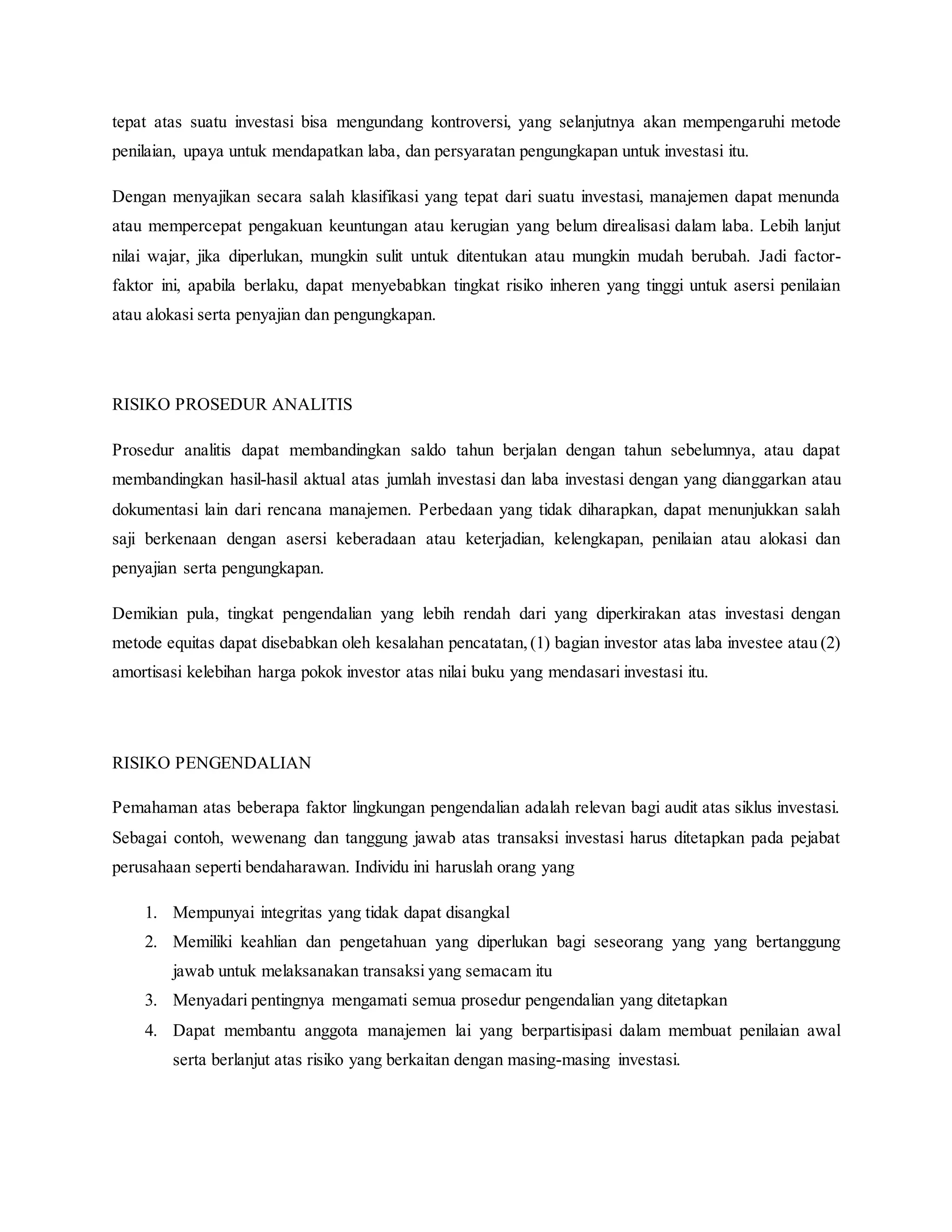 Audit investasi | DOCX