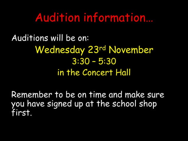 Audition PowerPoint | PPTX