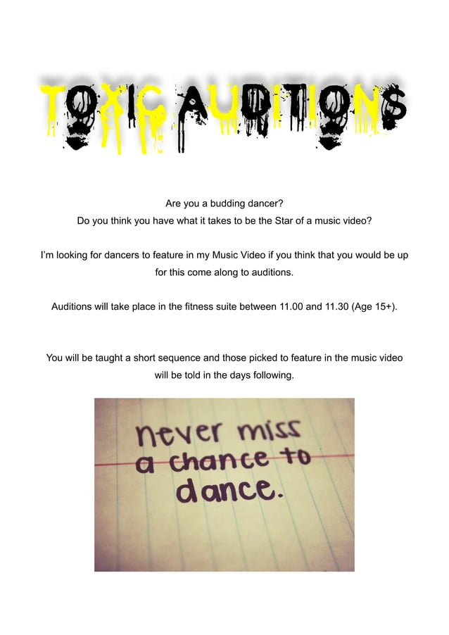 Audition poster | PDF | Free Download