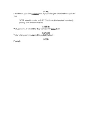 Audition side scar, banzai, shenzi, & ed | PDF