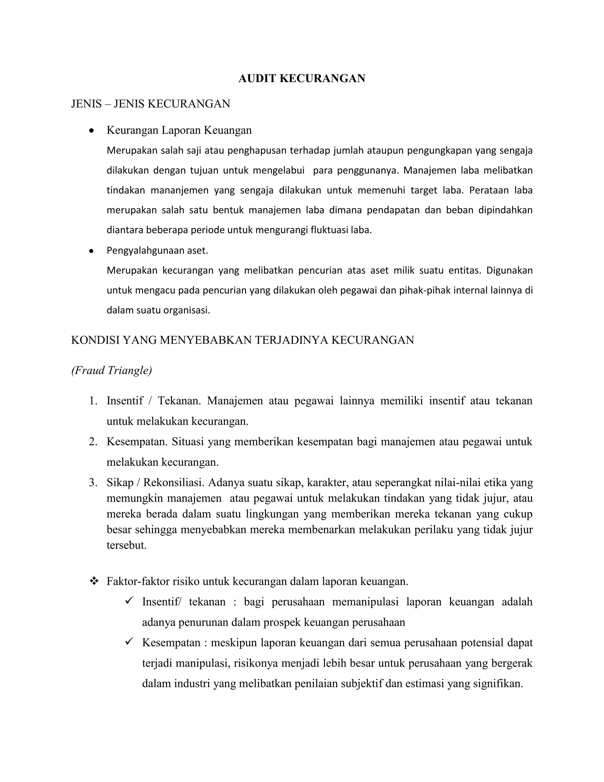 Audit kecurangan | DOCX