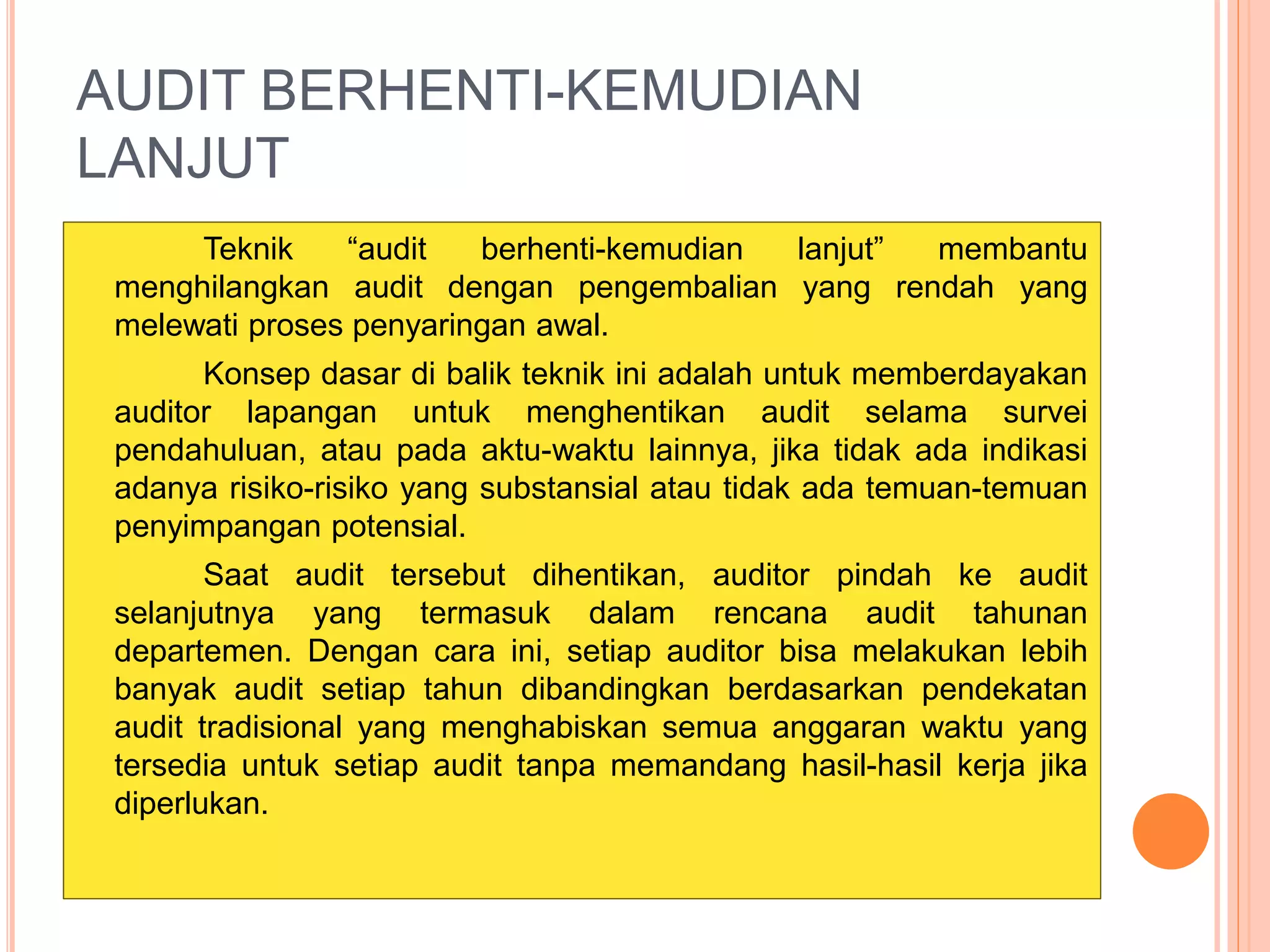 Audit kepatuhan pekerjaan lapangan1 | PPTX