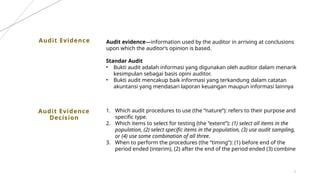 Materi audit mengenai kriteria bukti audit | PPTX