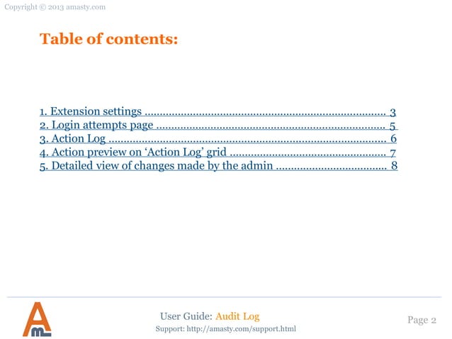 Admin Actions Log: Magento Extension by Amasty. User Guide. | PPT