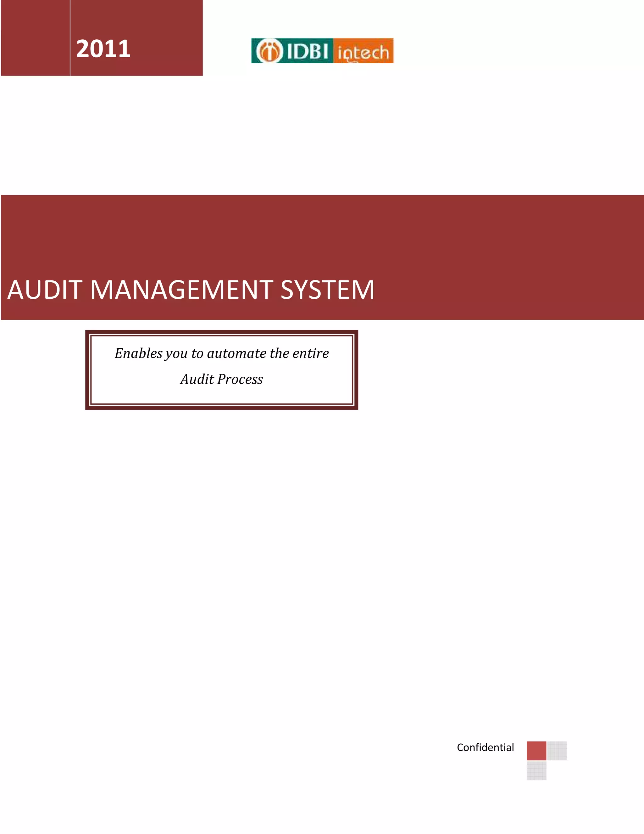 IDBI Intech - Audit Management Solution | PDF