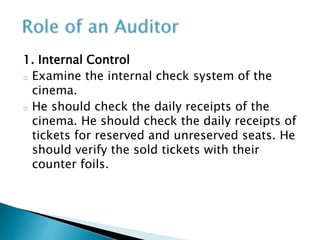 Audit of cinema hall | PPTX