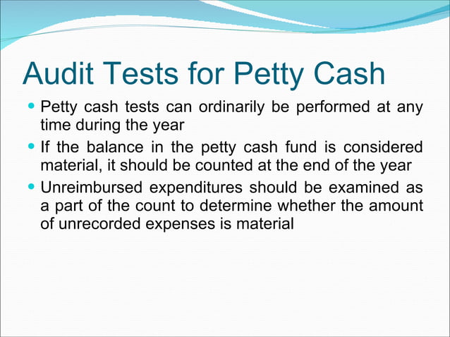Audit Of Imprest Petty Cash | PPT | Business Accounting & Finance ...