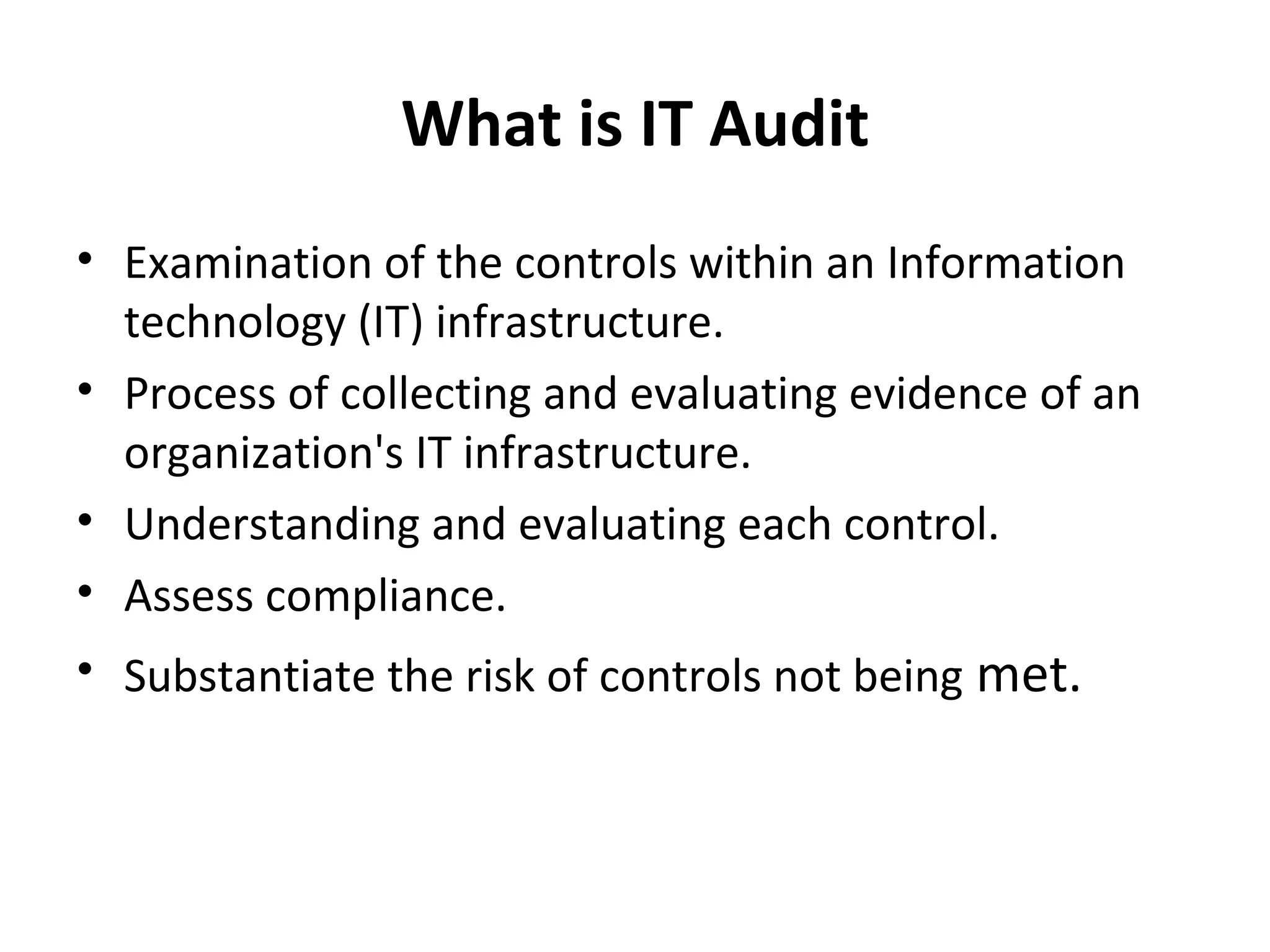Audit of it infrastructure | PPT