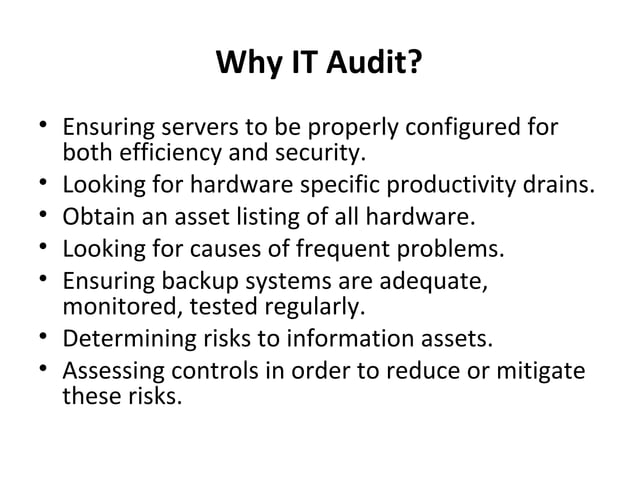 Audit of it infrastructure | PPT
