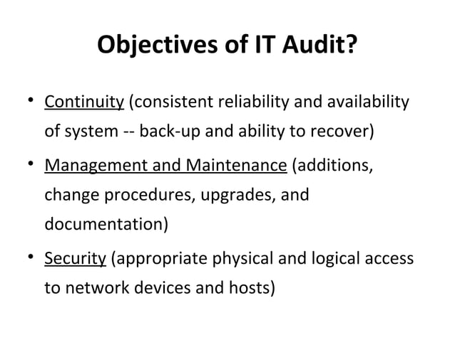 Audit of it infrastructure | PPT