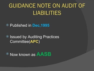 Audit Of Liabilities | PPT
